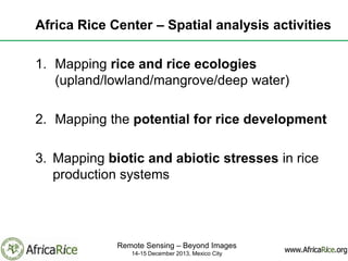 Mapping rice in Africa and assessing the potential for development | PPTX
