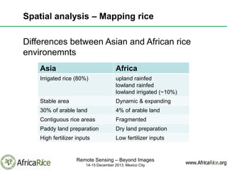 Mapping rice in Africa and assessing the potential for development | PPTX