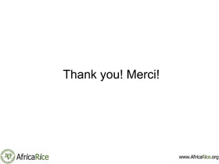 Mapping rice in Africa and assessing the potential for development | PPTX