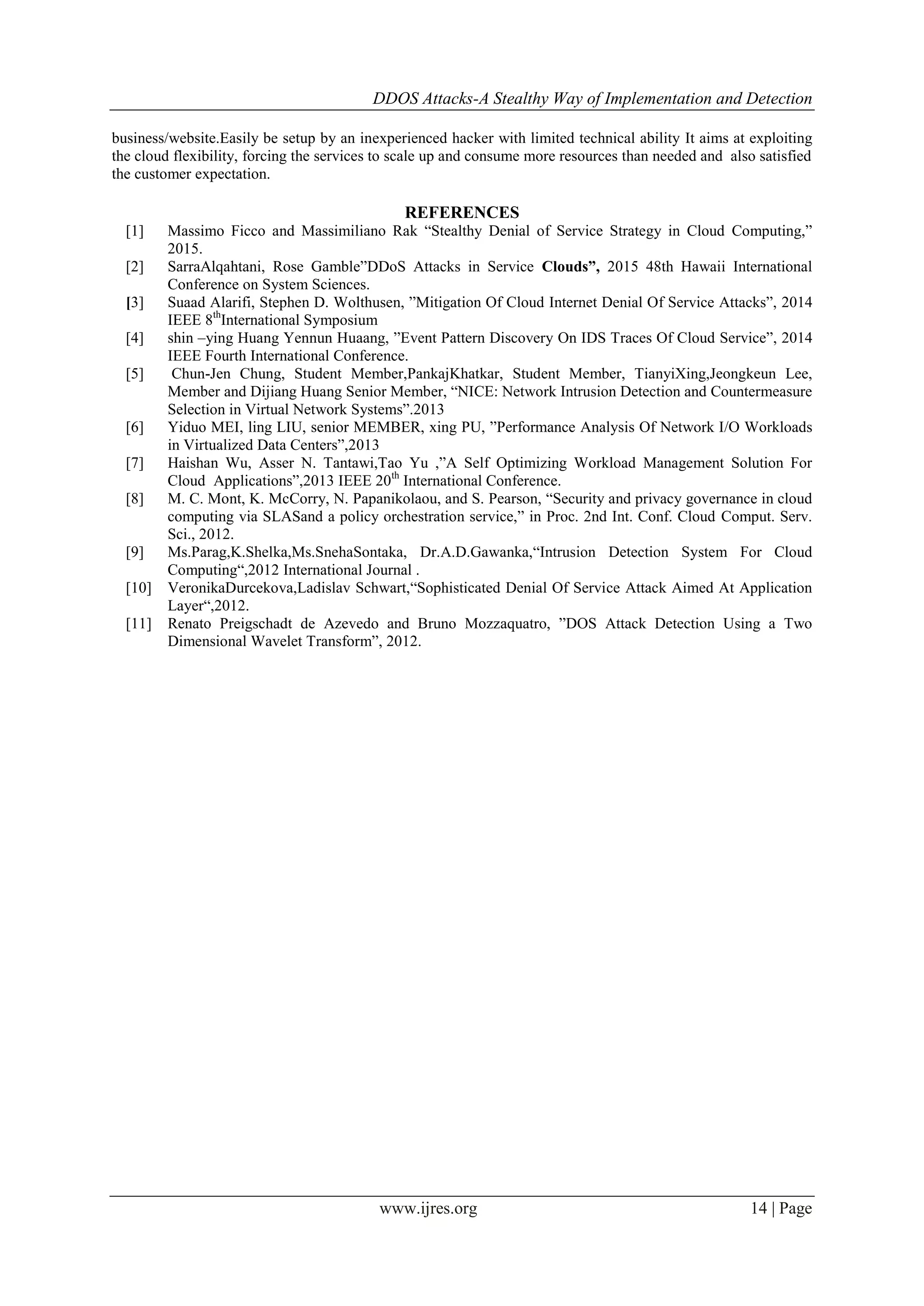 Ddos Attacks A Stealthy Way Of Implementation And Detection Pdf