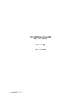 The Zombie's Apocalypse writing sample | PDF | Dogs | Pets