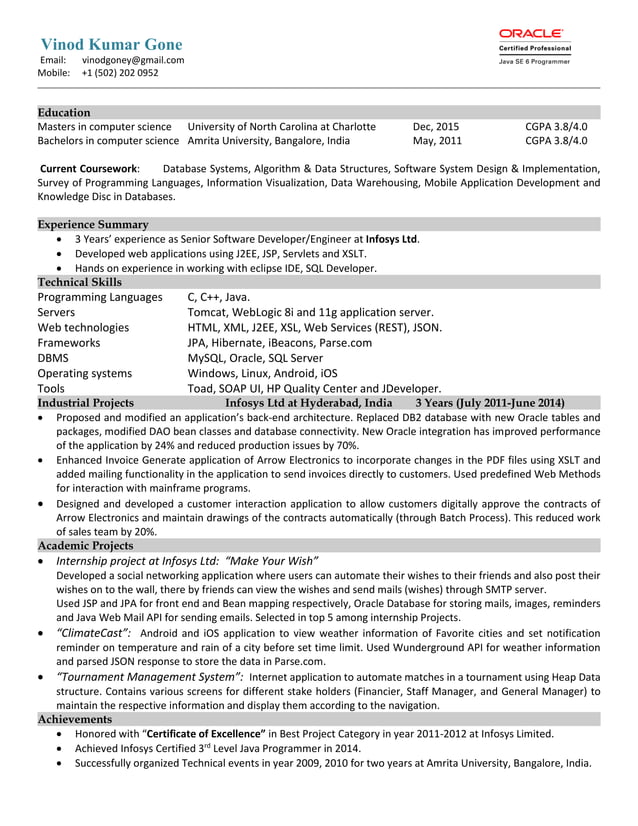 VinodKumarGone_Resume | PDF