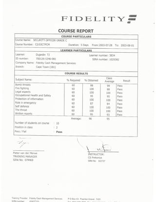 TONY DUJARDIN SECURITY COURSES PLUS CASH IN TRANSIT | PDF