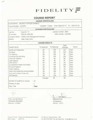 TONY DUJARDIN SECURITY COURSES PLUS CASH IN TRANSIT | PDF