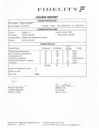 TONY DUJARDIN SECURITY COURSES PLUS CASH IN TRANSIT | PDF