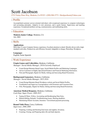 Scott Jacobson Resume doc | DOC