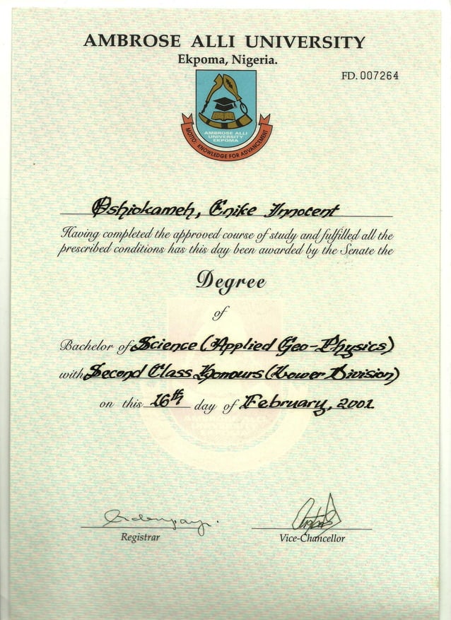 Bsc Certificate | PDF