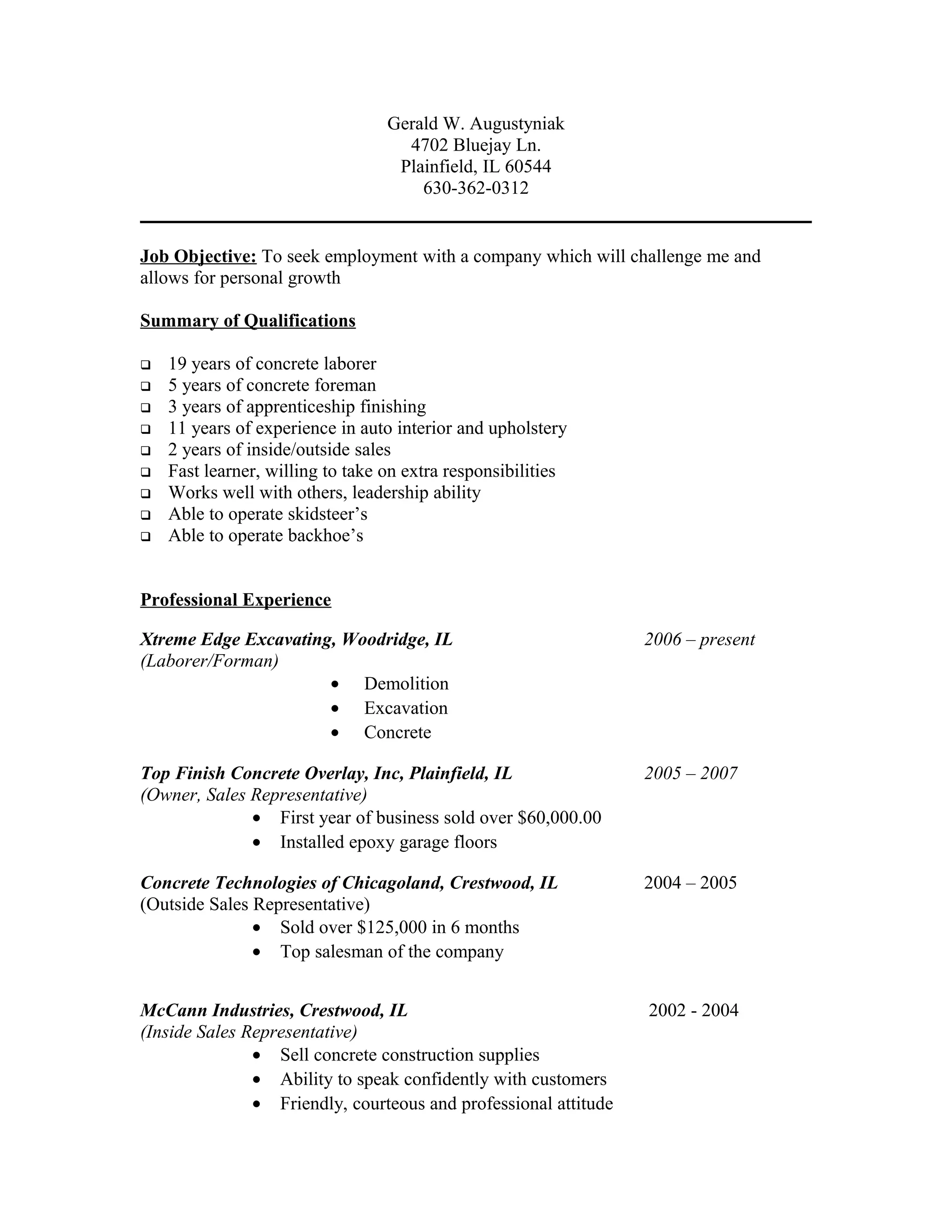 Jerry's resume (2) | DOC