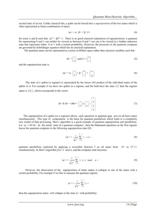 Quantum Meta-Heuristic Algorithm Based on Harmony Search | PDF