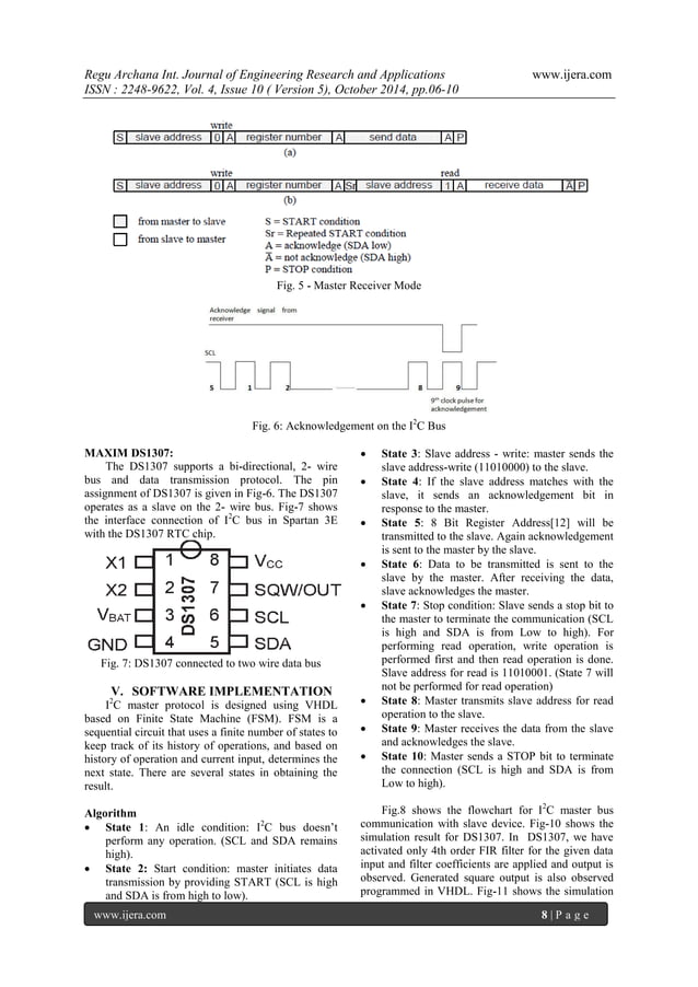 Implementation of I2C Master Bus Protocol on FPGA | PDF