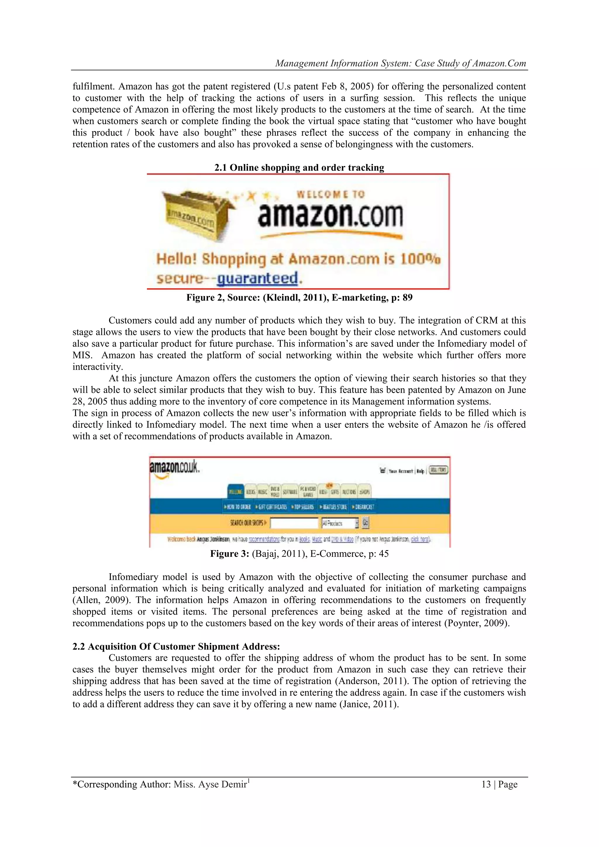 Management Information System: Case Study of Amazon.Com