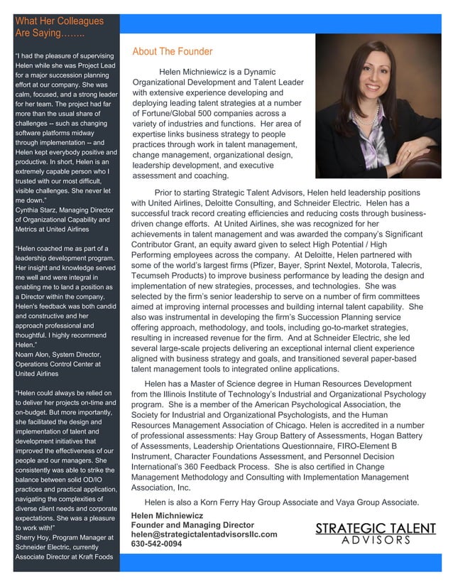Strategic Talent Advisors Brochure | PDF