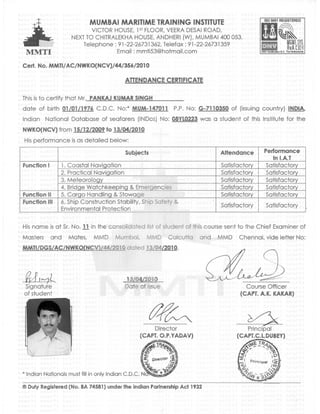 Attendence certificate | PDF