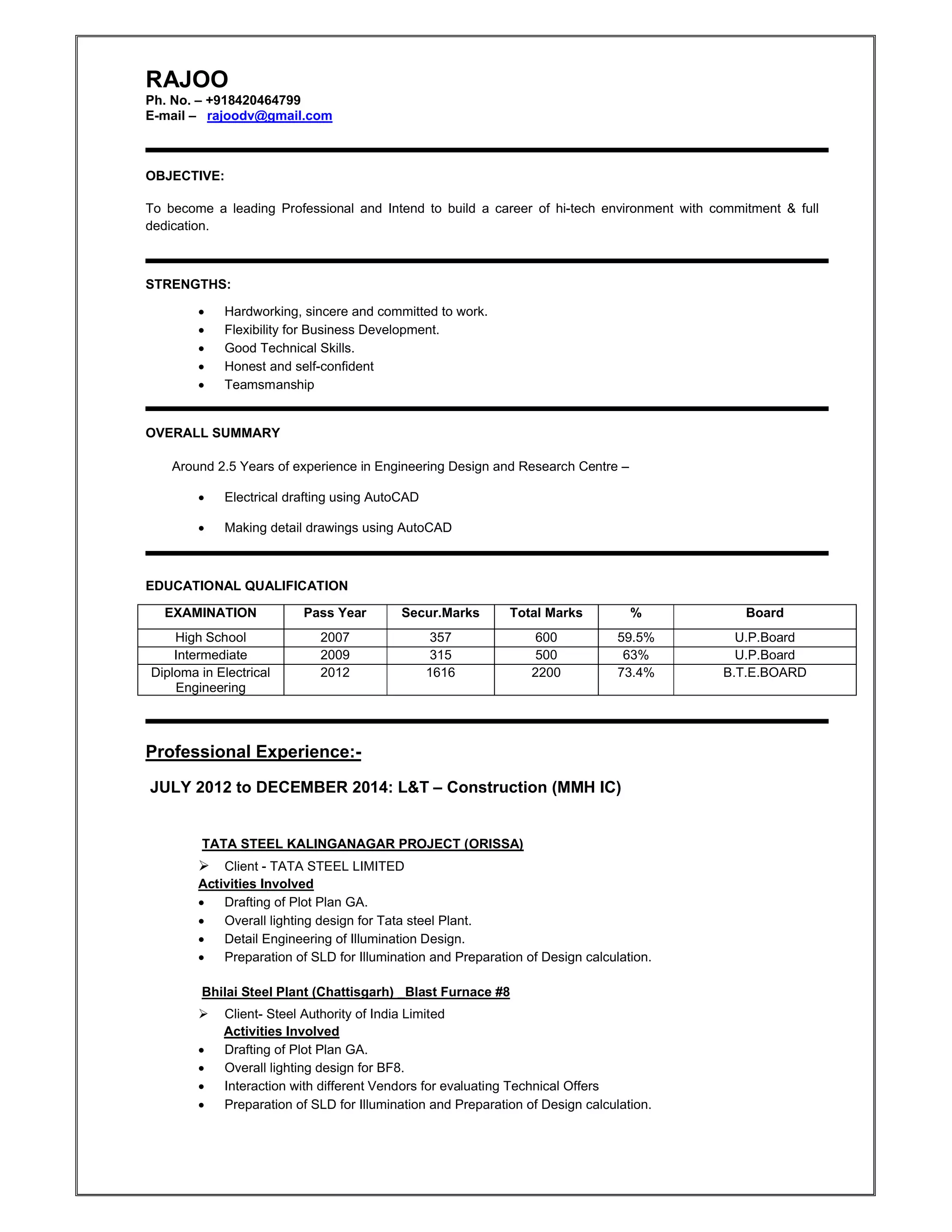 CV_Rajoo | PDF | Business | Business and Finance