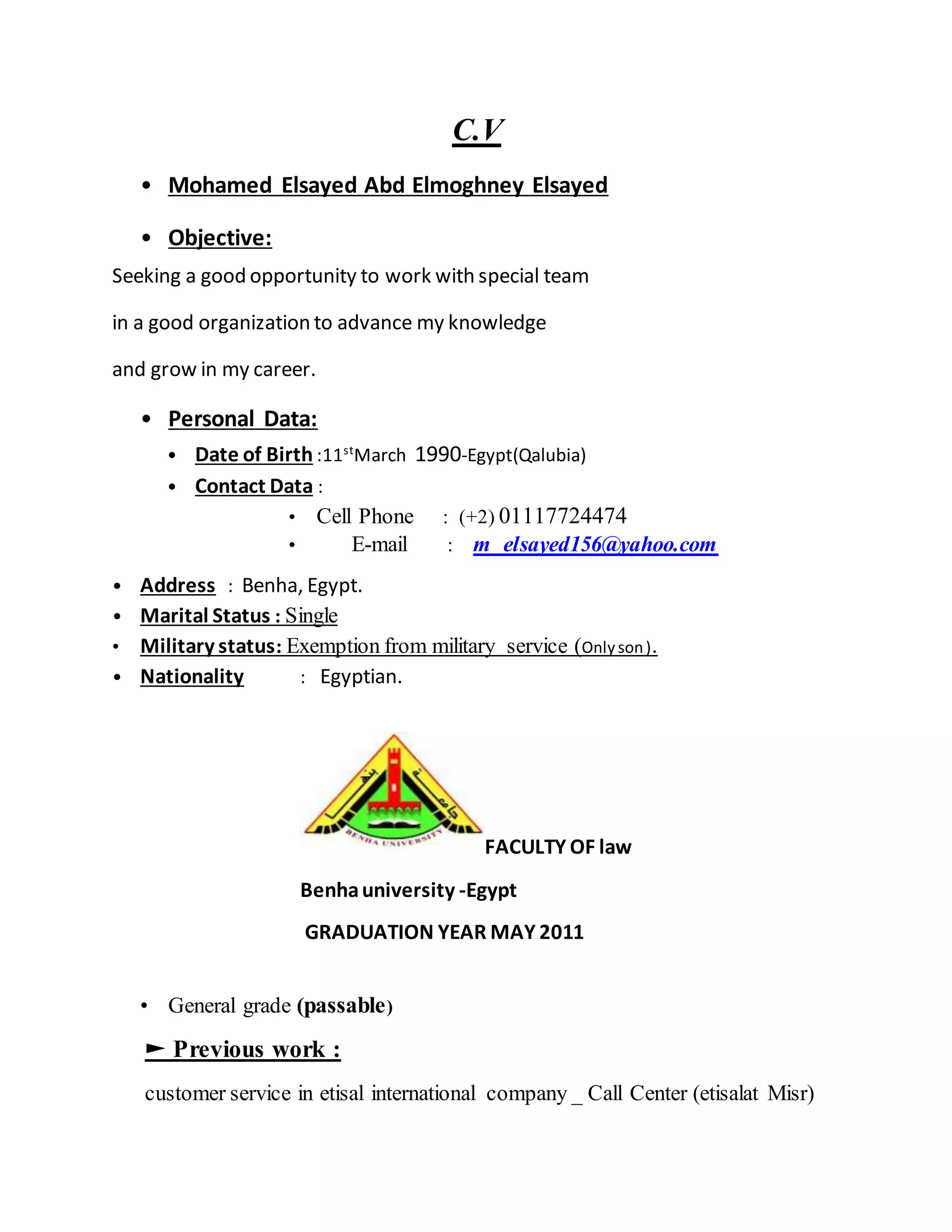 Mohamed Abdel_Moghny Cv | DOCX