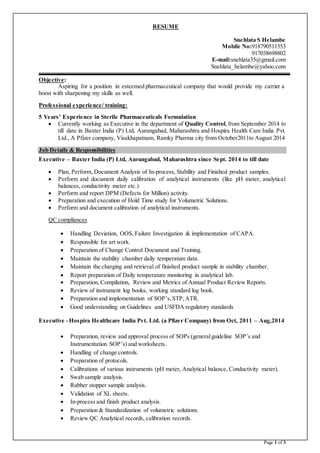 Resume | DOCX | Pharmaceutical Industry | Industries