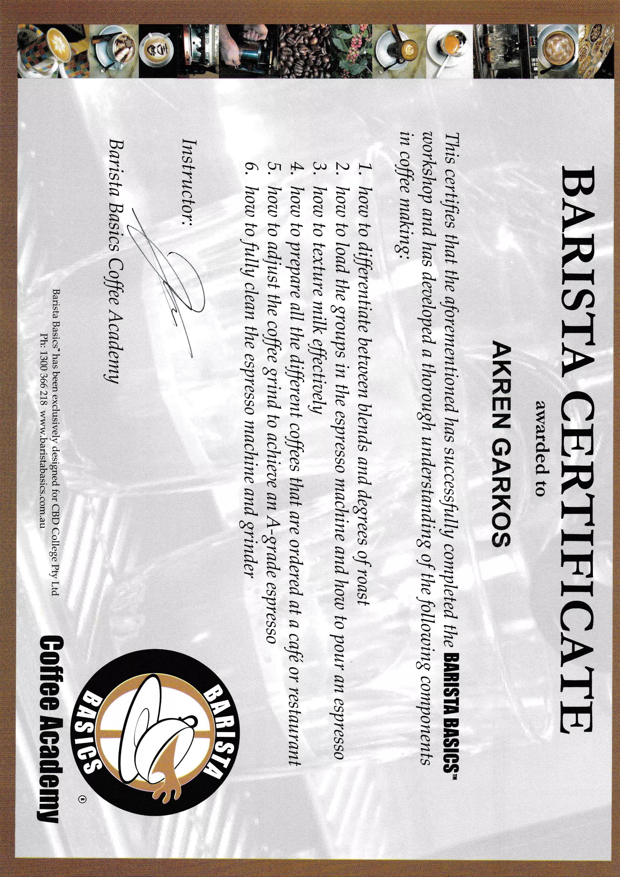 Barista Basics Course (22-10-2016) | PDF