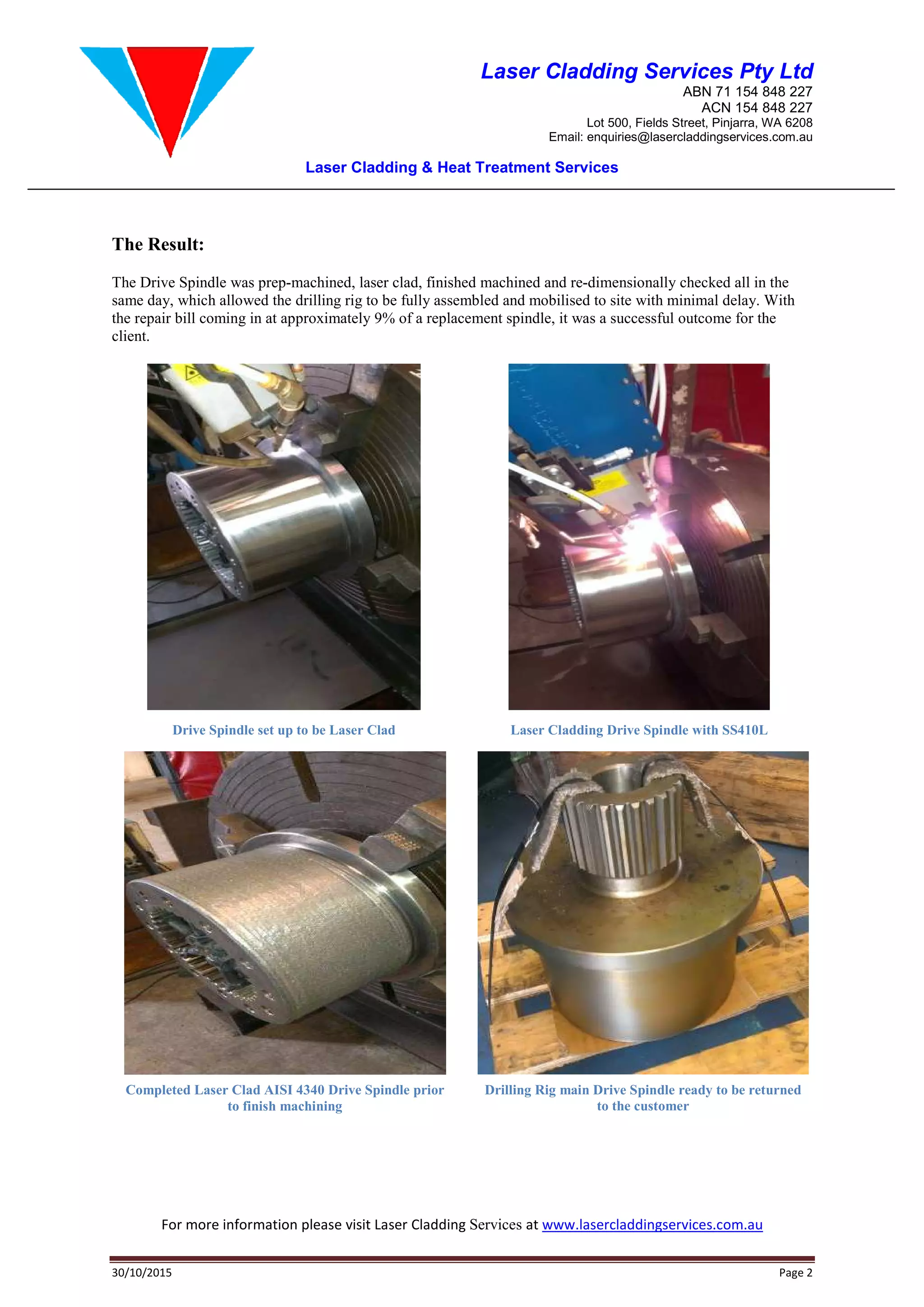 Drill Rig Drive Spindle Laser Clad | PDF