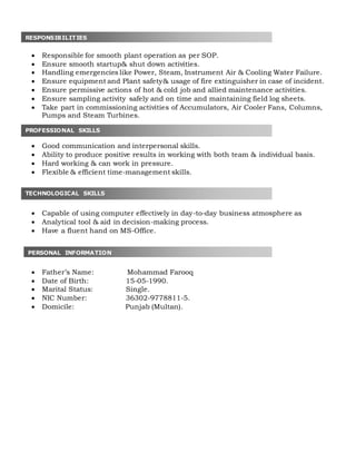 Application for, Refinery Operator. | PDF