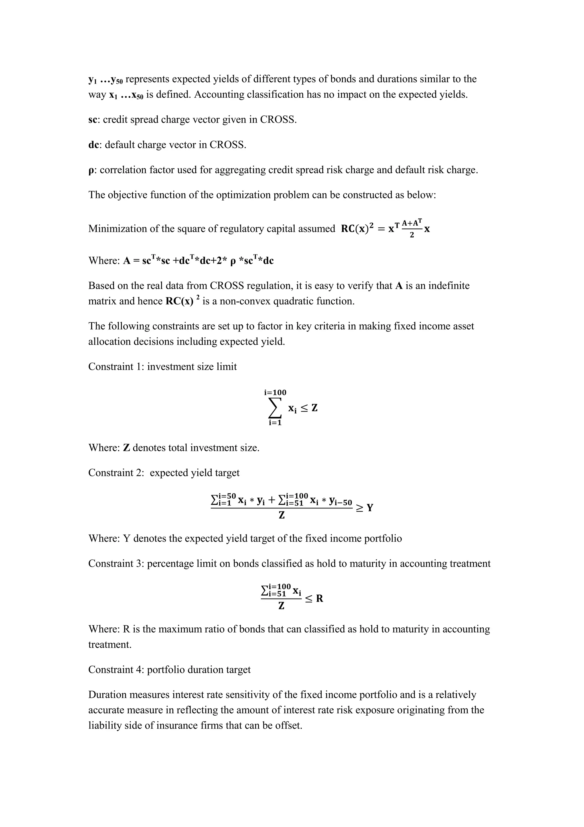 Efficient Frontier Searching of Fixed Income Portfolio under CROSS | PDF