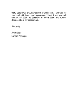 Amir Nasir cover letter | DOC