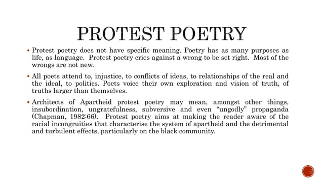 Protest Poetry | PPTX