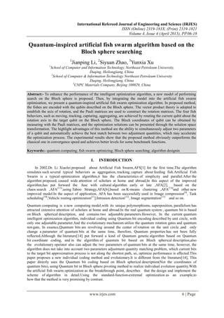 Quantum-inspired artificial fish swarm algorithm based on the Bloch sphere searching | PDF