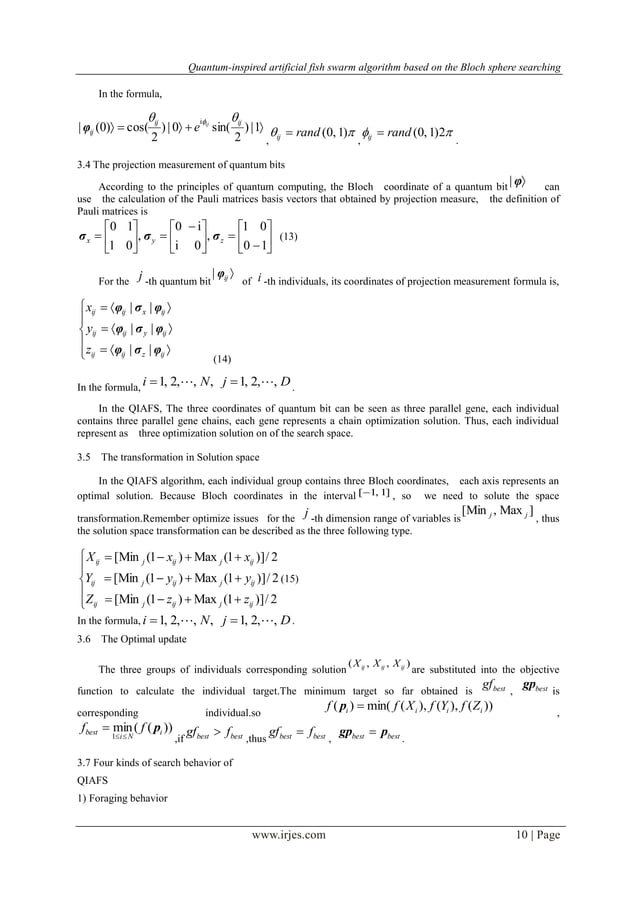 Quantum-inspired artificial fish swarm algorithm based on the Bloch sphere searching | PDF