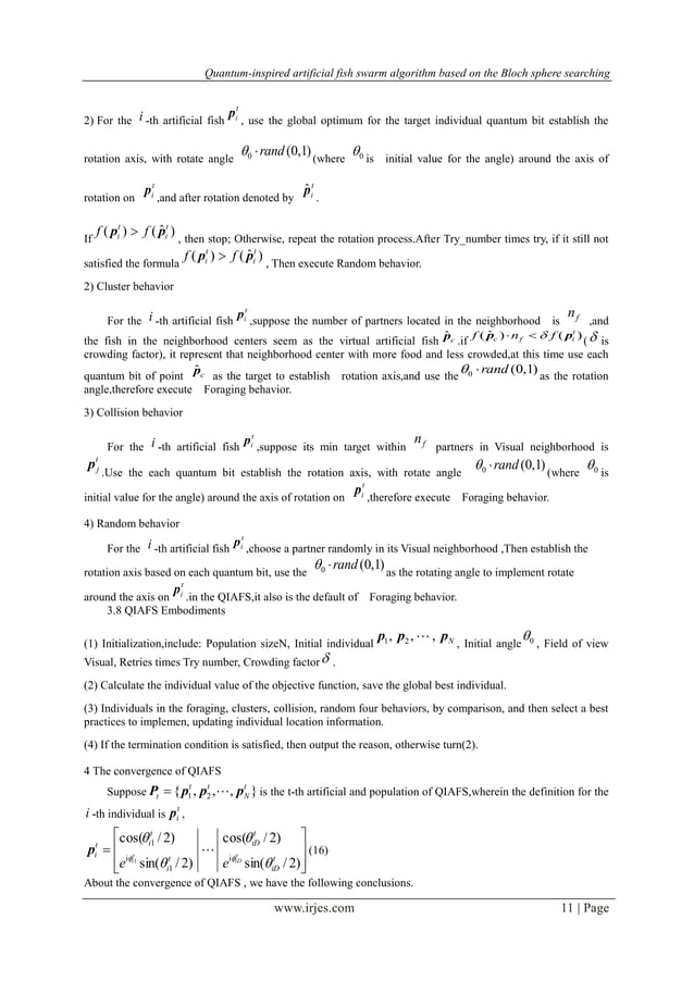 Quantum-inspired artificial fish swarm algorithm based on the Bloch sphere searching | PDF