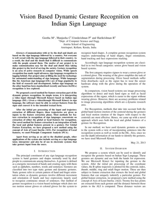 Vision based dynamic gesture recognition in Indian sign Language | PDF