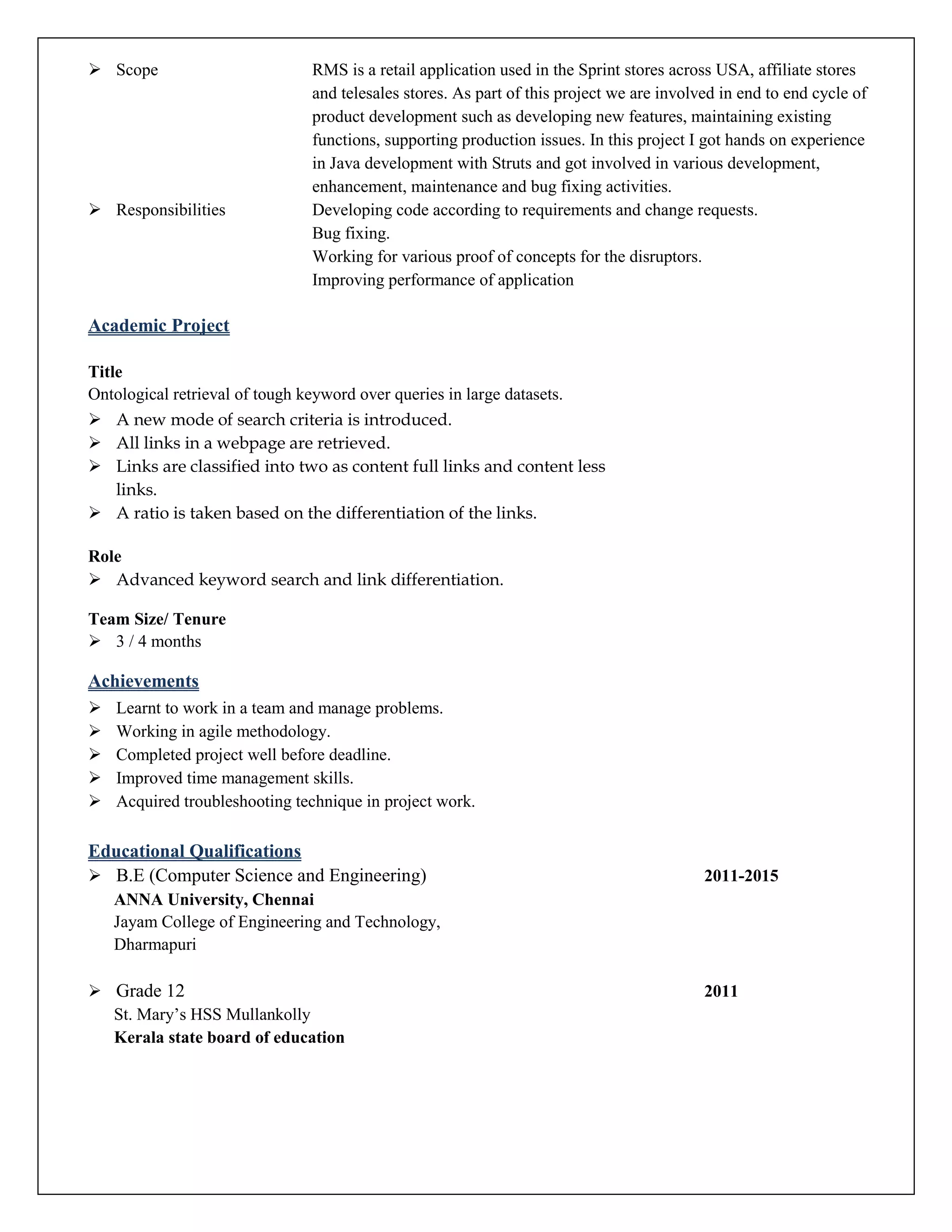 Delphin Jose resume | PDF