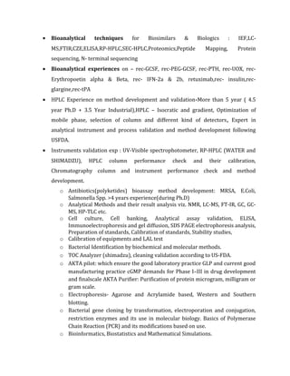 Dr Sumant Chaubey CV | DOC