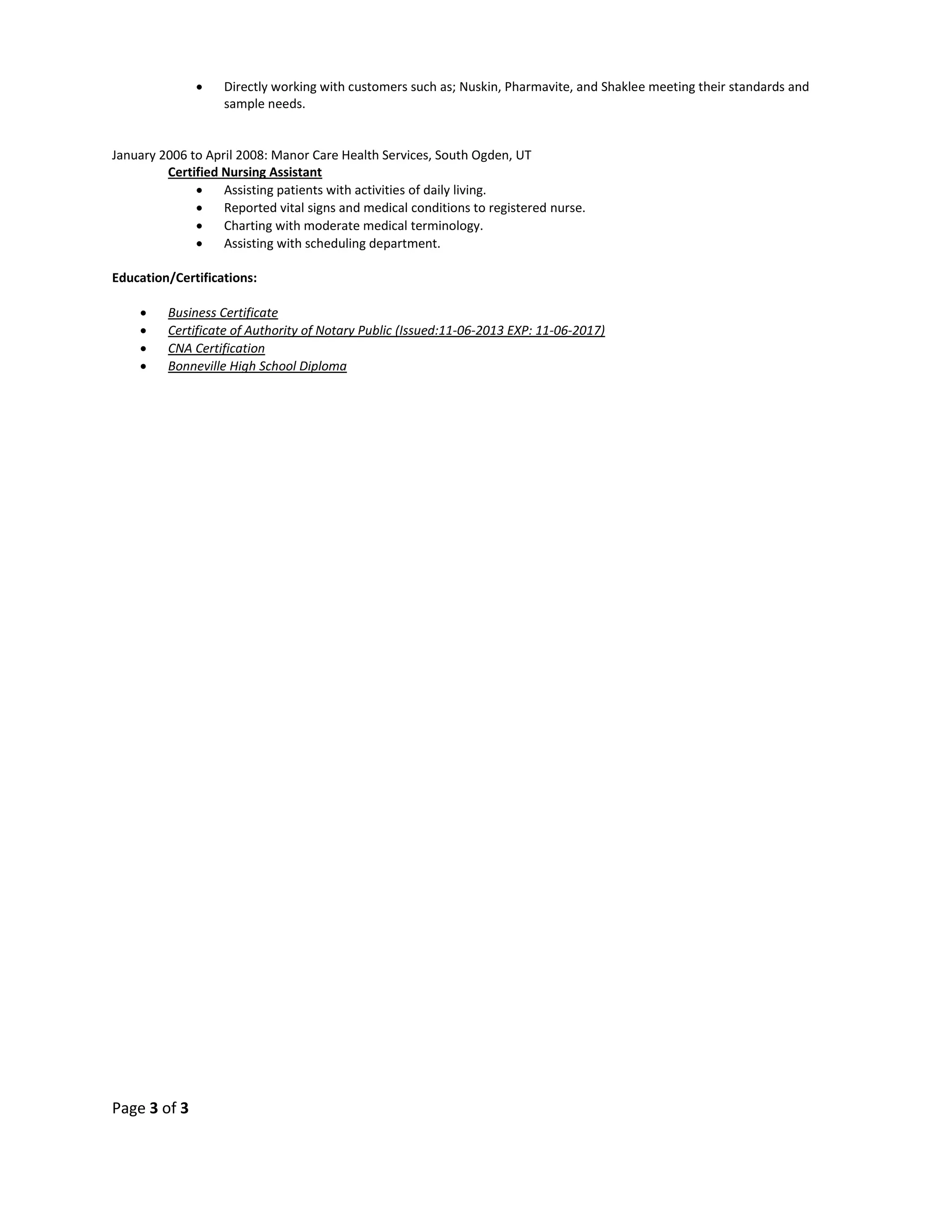 Sandy Ruiz Resume 2016 | PDF