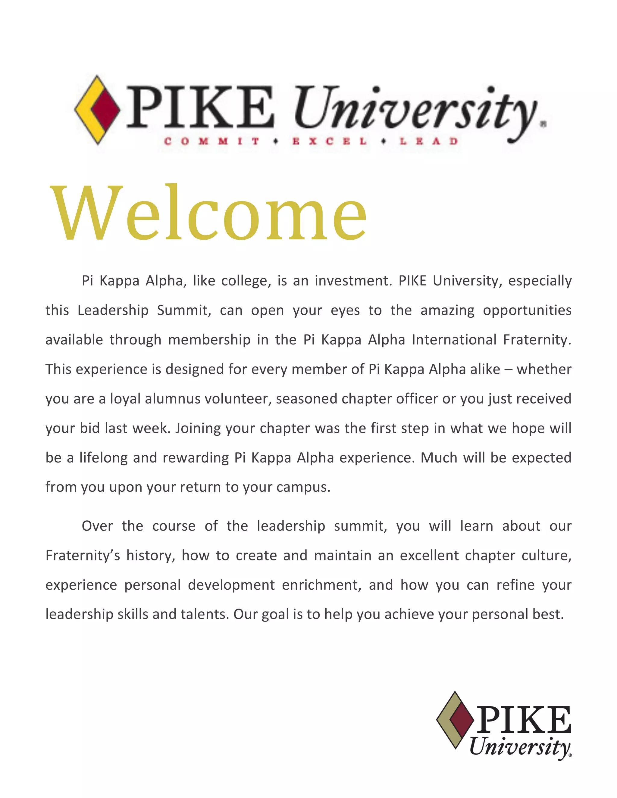 Pike University parents package | PDF