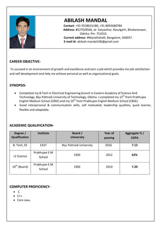 Abilash Mandal Resume | PDF
