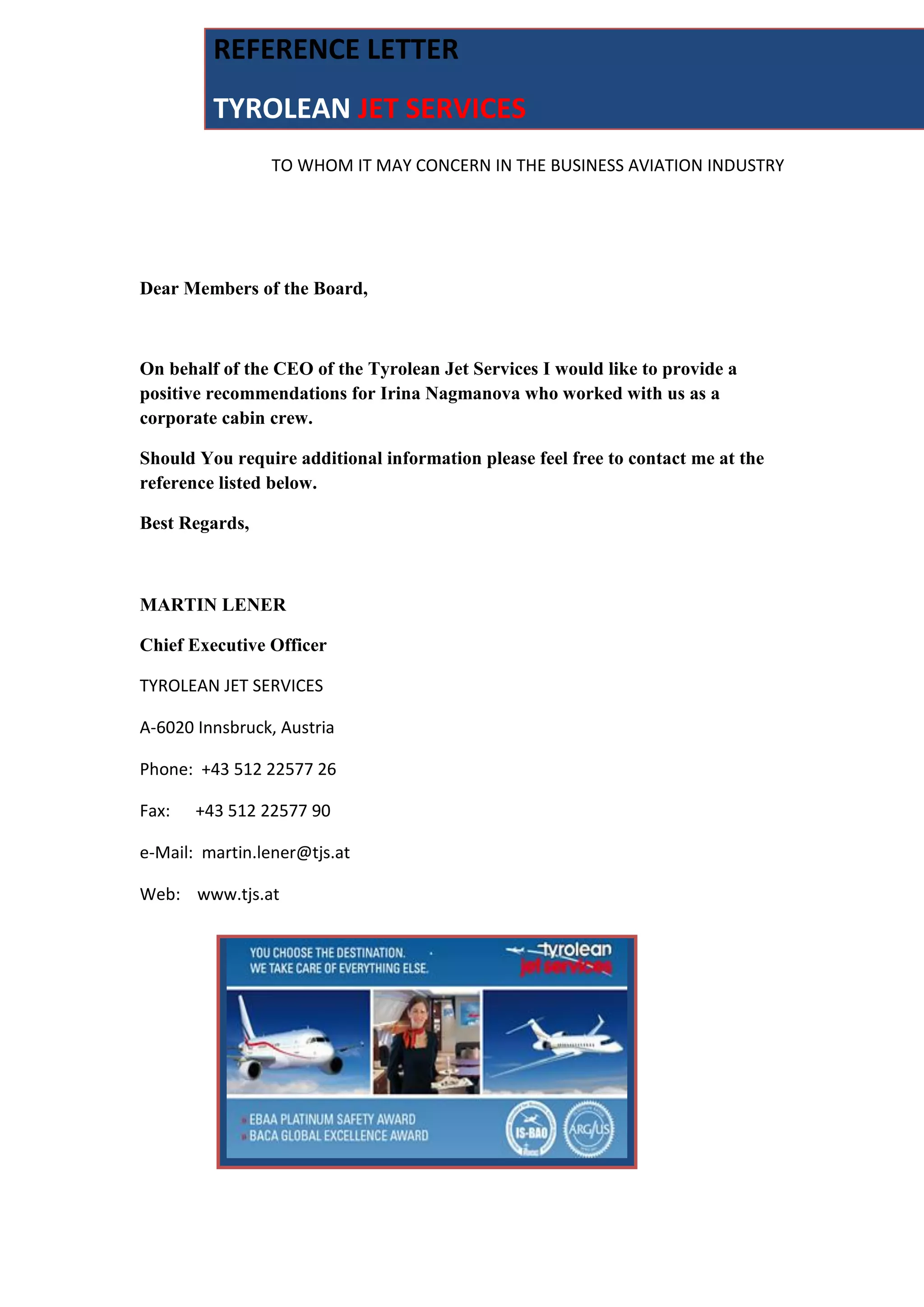 REFERENCE TYROLEAN JET SERVICES | PDF