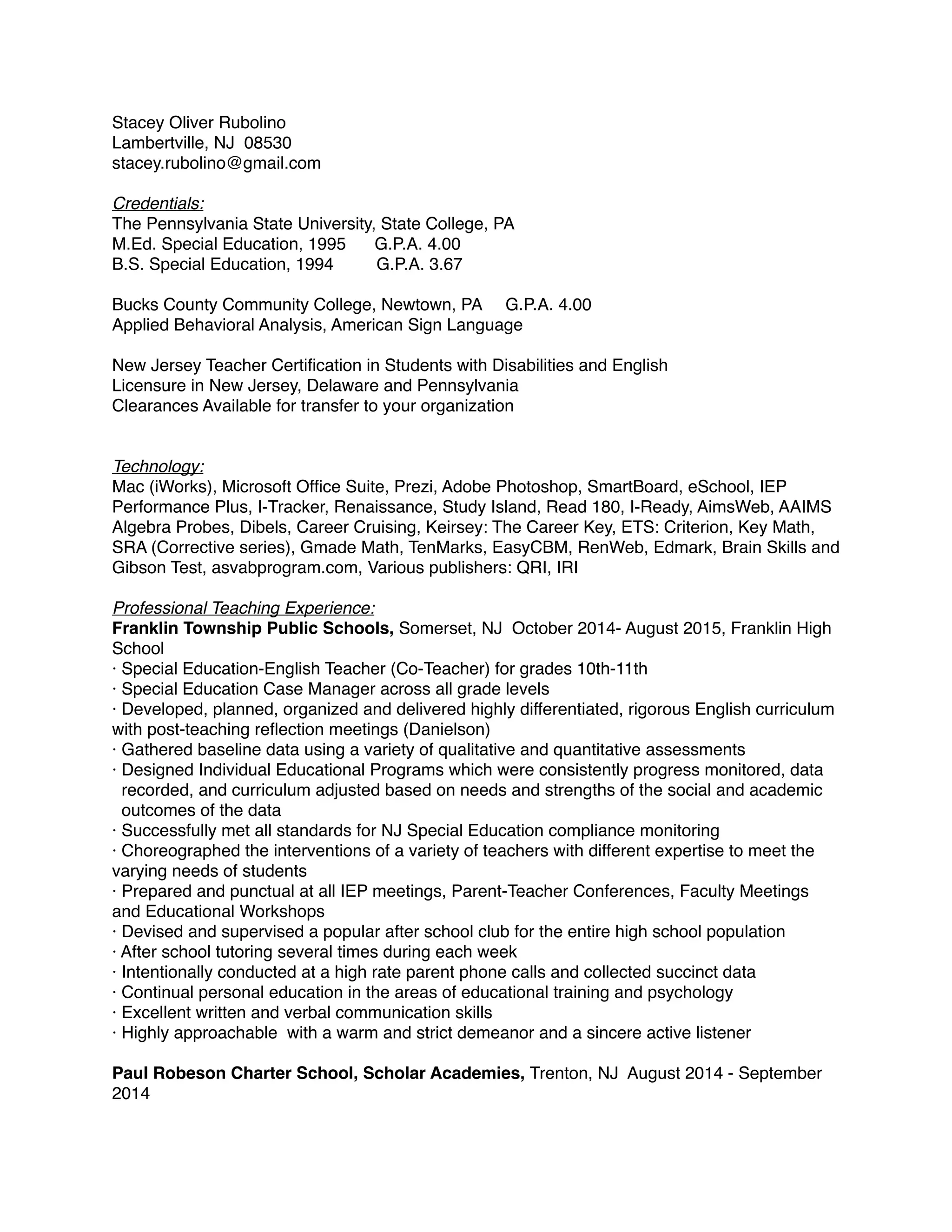 ResumePDF_2_Rubolino | PDF | Professional School | Postgraduate Education