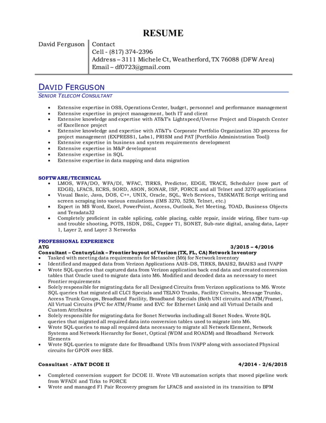 David Ferguson Resume | PDF