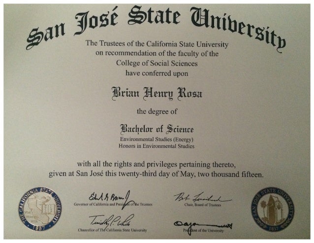 Bachelor Degree Examples San Diego