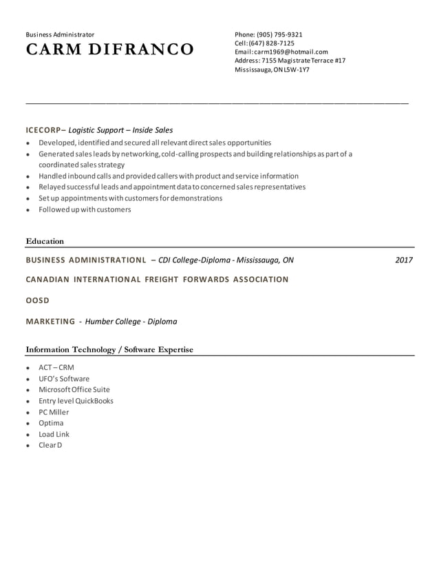 DiFranco Carm Resume (1)-New | PDF