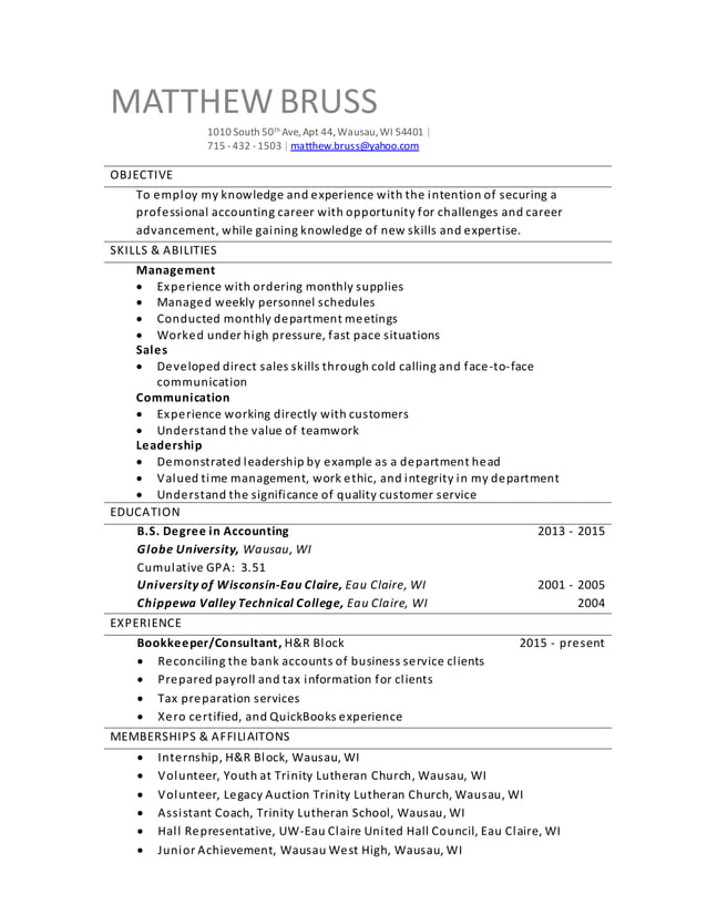 Matthew Paul Bruss Resume | DOCX