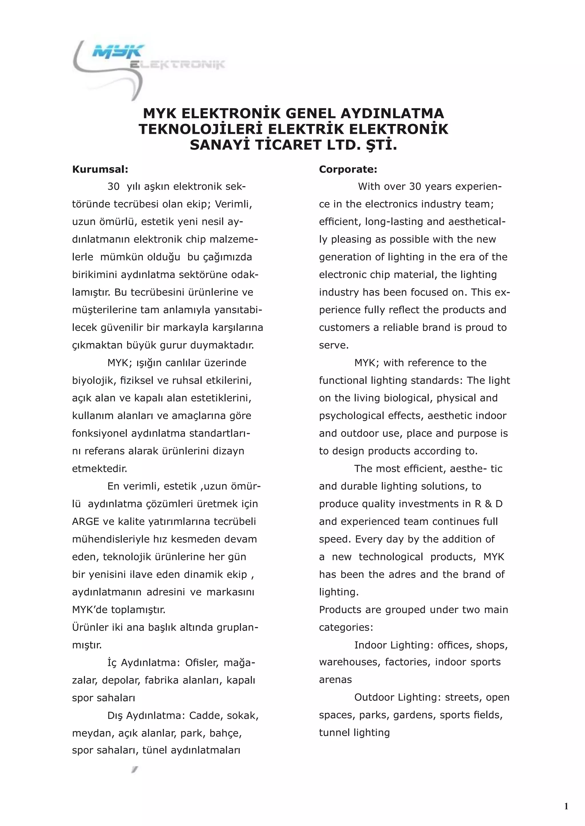 MYK Elektronik Katalog 15.10.2015