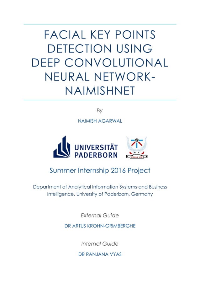 Facial Key Point Detection Report Pdf