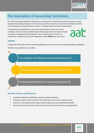 HTFT Partnership AAT Brochure 2016-17 | PDF