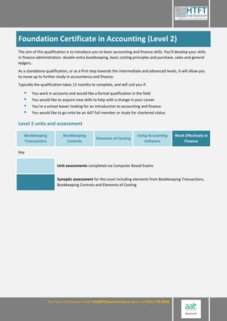 HTFT Partnership AAT Brochure 2016-17 | PDF