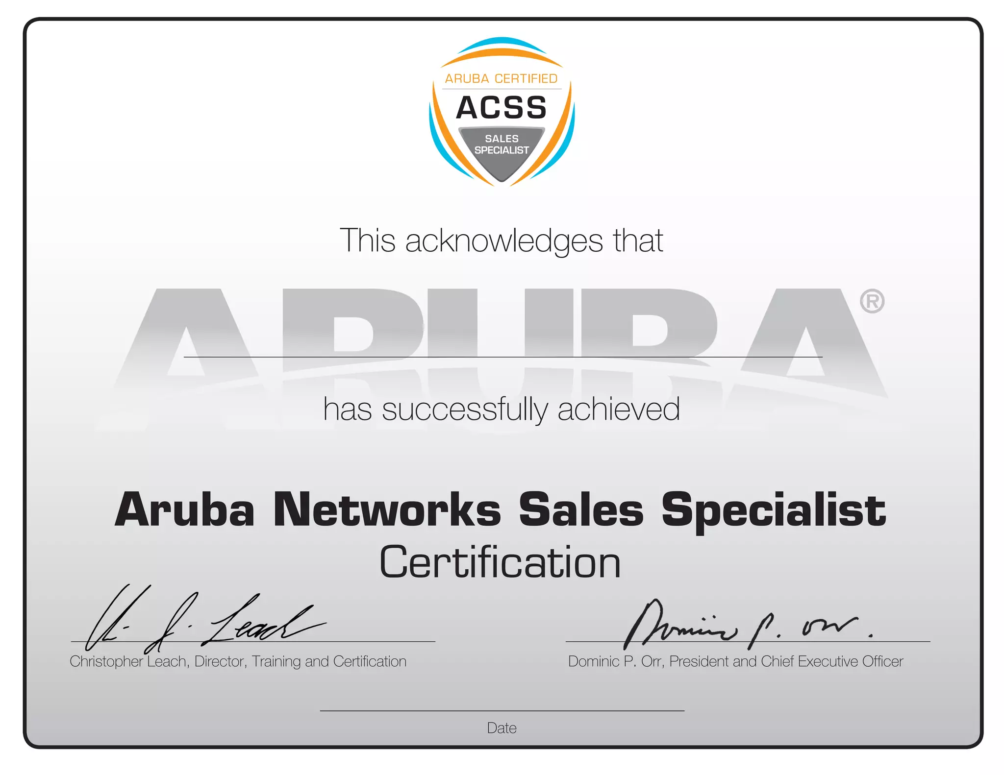 Aruba Certificate | PDF