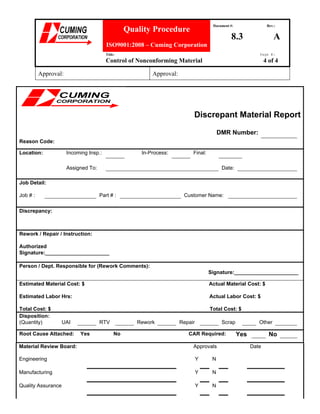 8.3 Control of Nonconforming Material | PDF