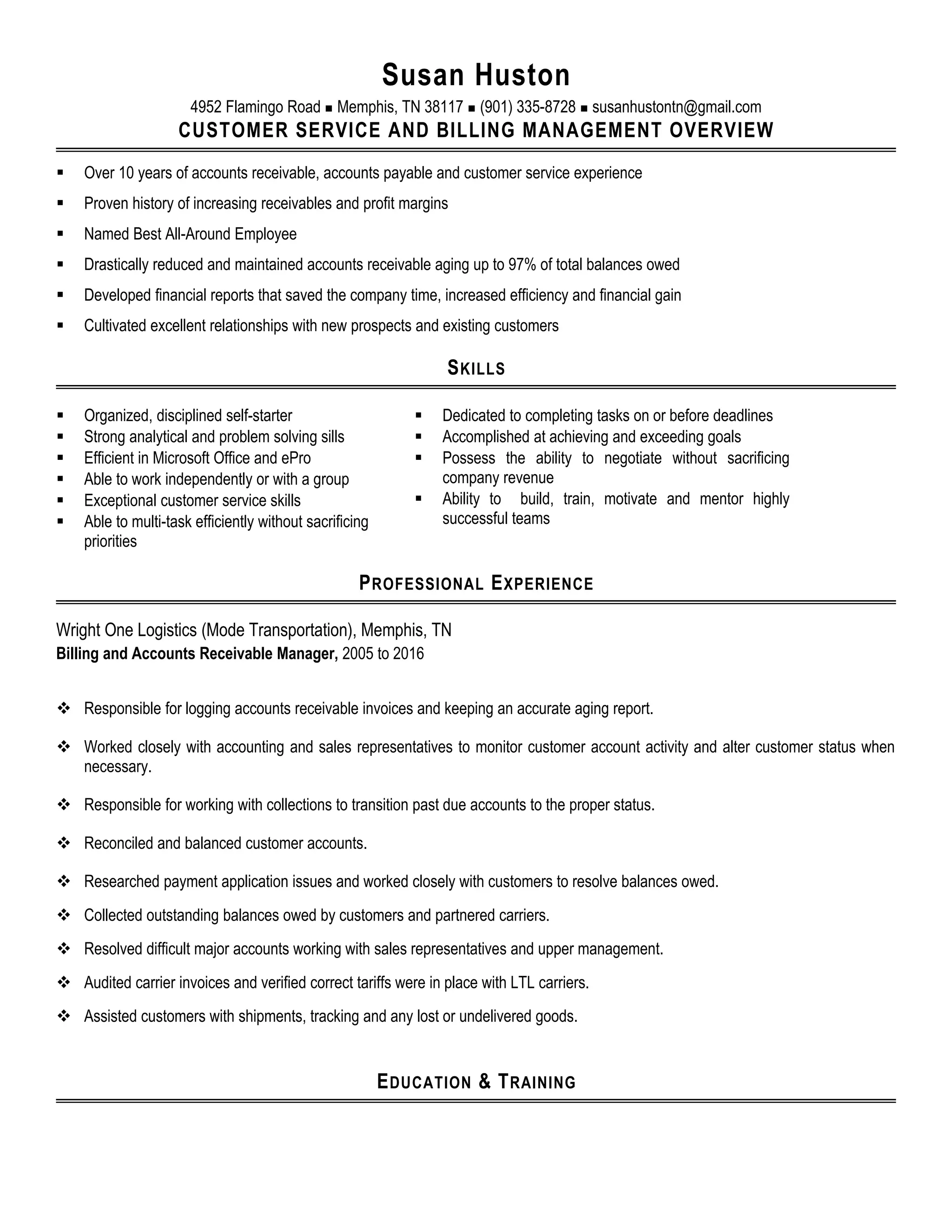 Susan Huston Professional Resume 2016-2 | PDF