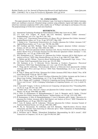 Design and Implementation of 16-bit Arithmetic Logic Unit using Quantum dot Cellular Automata ...