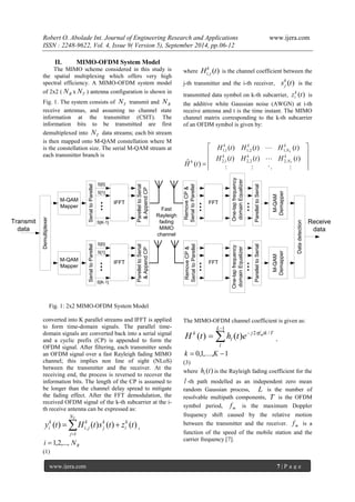 Reduction of Outage Probability in Fast Rayleigh Fading MIMO Channels Using OFDM | PDF